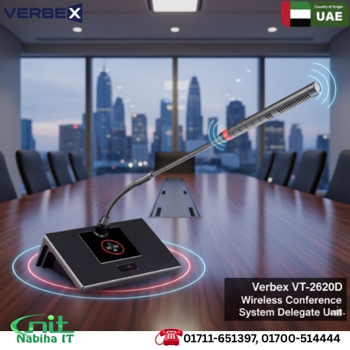 Verbex VT-2620D Wireless Delegate Unit | UHF Conference Mic - Nabiha ...